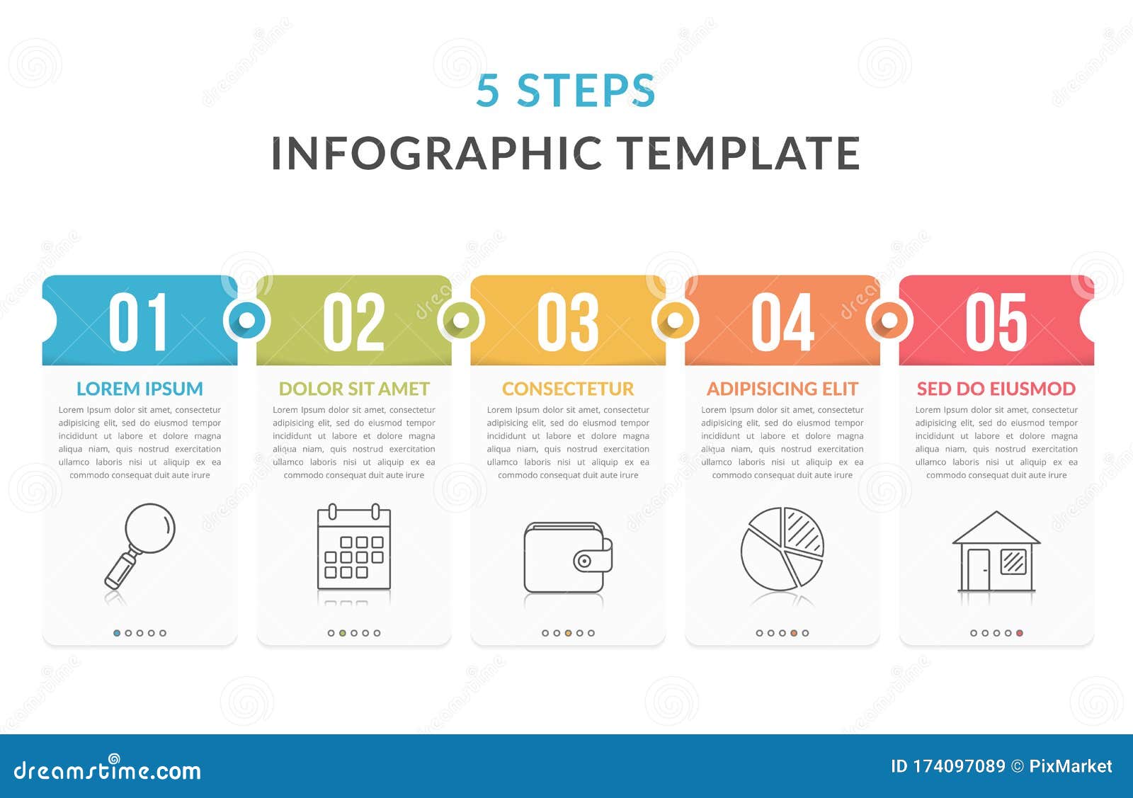 5 Steps - Infographic Template Stock Vector - Illustration of layout ...
