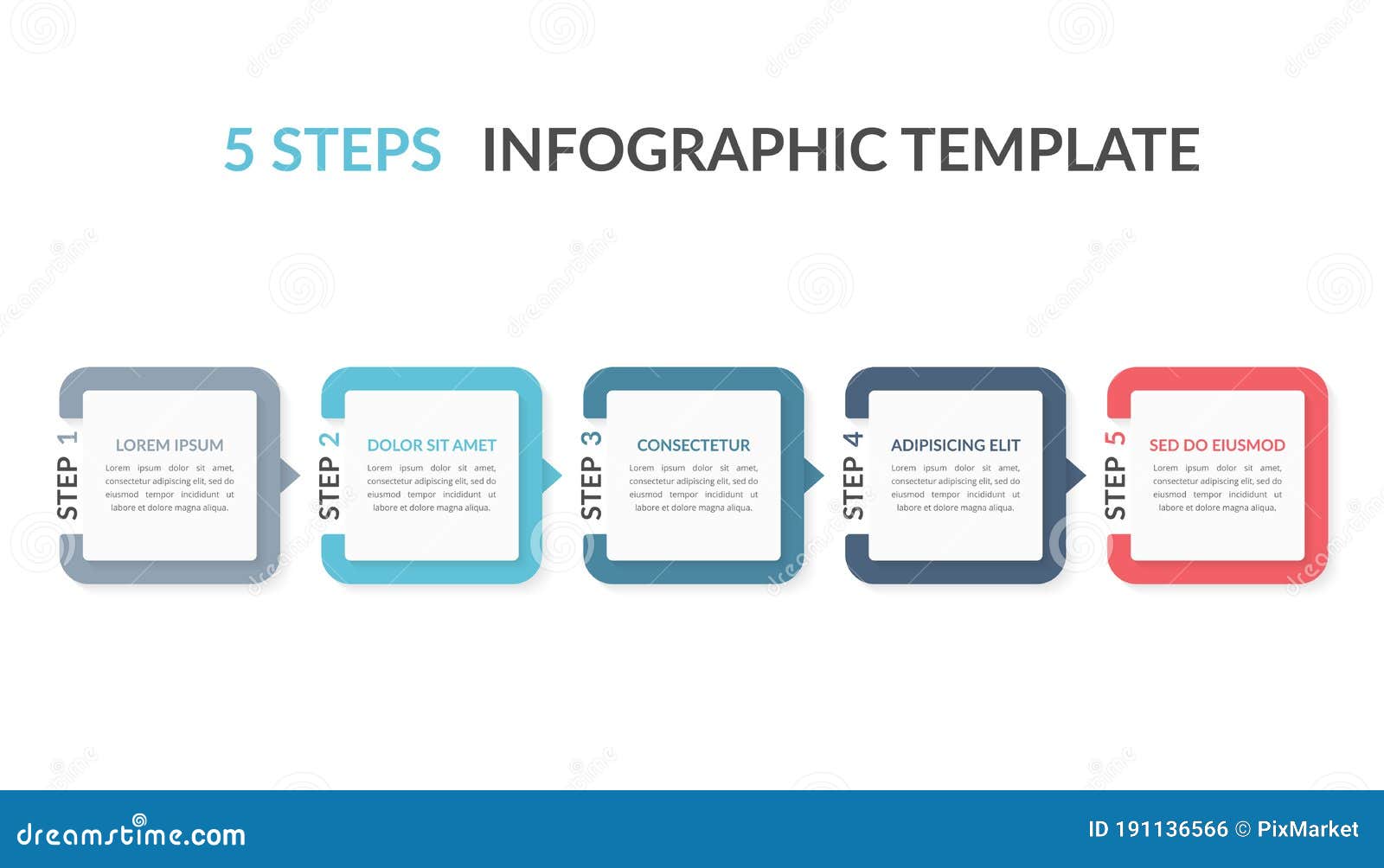 5 Steps - Infographic Template Stock Vector - Illustration of vector ...