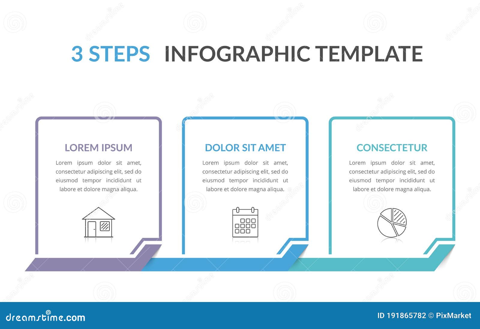 3 Steps - Infographic Template Stock Vector - Illustration of three ...