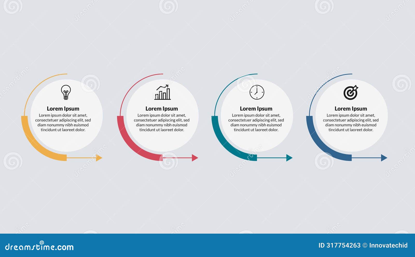 4 Steps Infographic Timeline Template Stock Vector - Illustration of ...