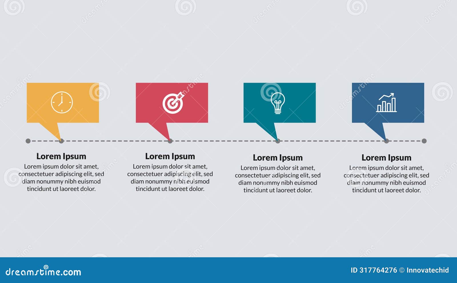 4 Steps Infographic Timeline Template Stock Vector - Illustration of ...