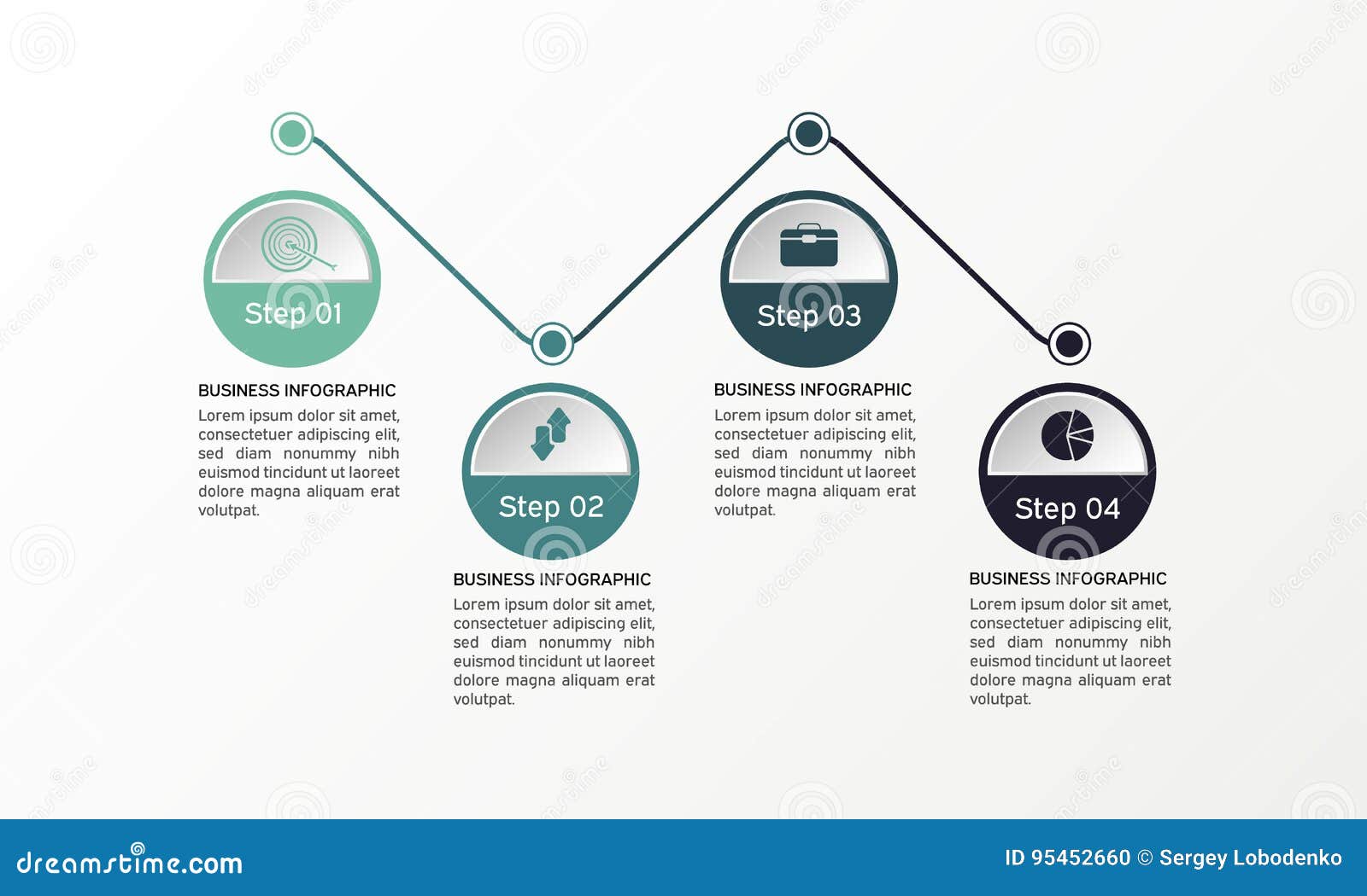 Steps Infographics - Can Illustrate a Strategy, Workflow or Team Work ...