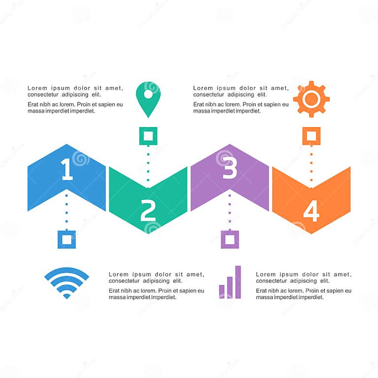Steps Infographics Design with Typography Vector Stock Vector ...