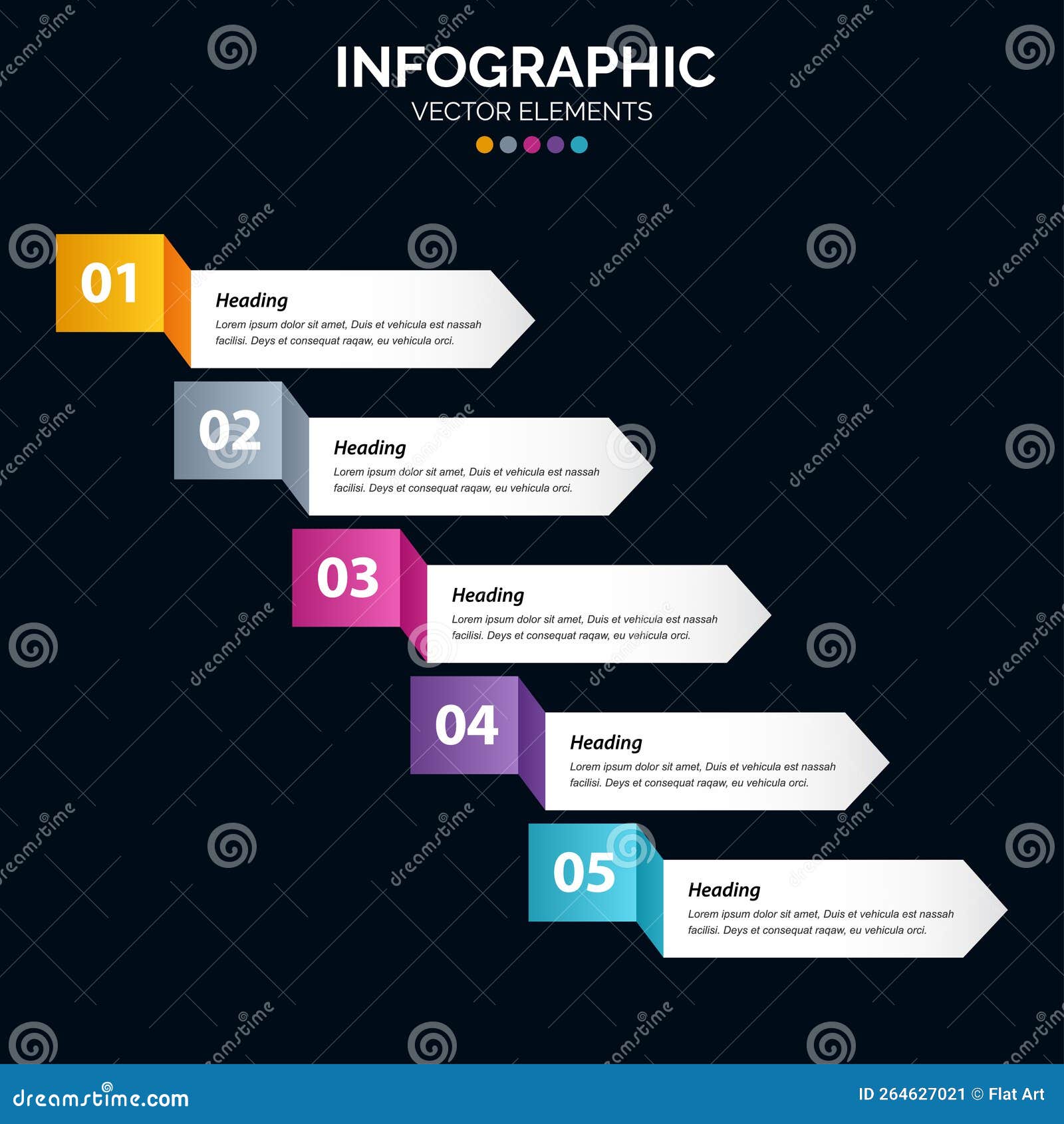 5 Steps Infographics Design Vector and Marketing Can Be Used for ...