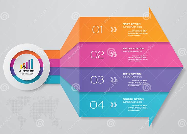 4 Steps Infographics Element Arrow Chart for Presentation. Stock Vector ...