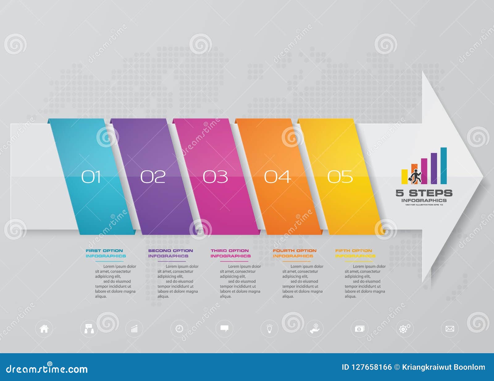 5 Steps Arrow Template for Business Presentation. Stock Vector ...