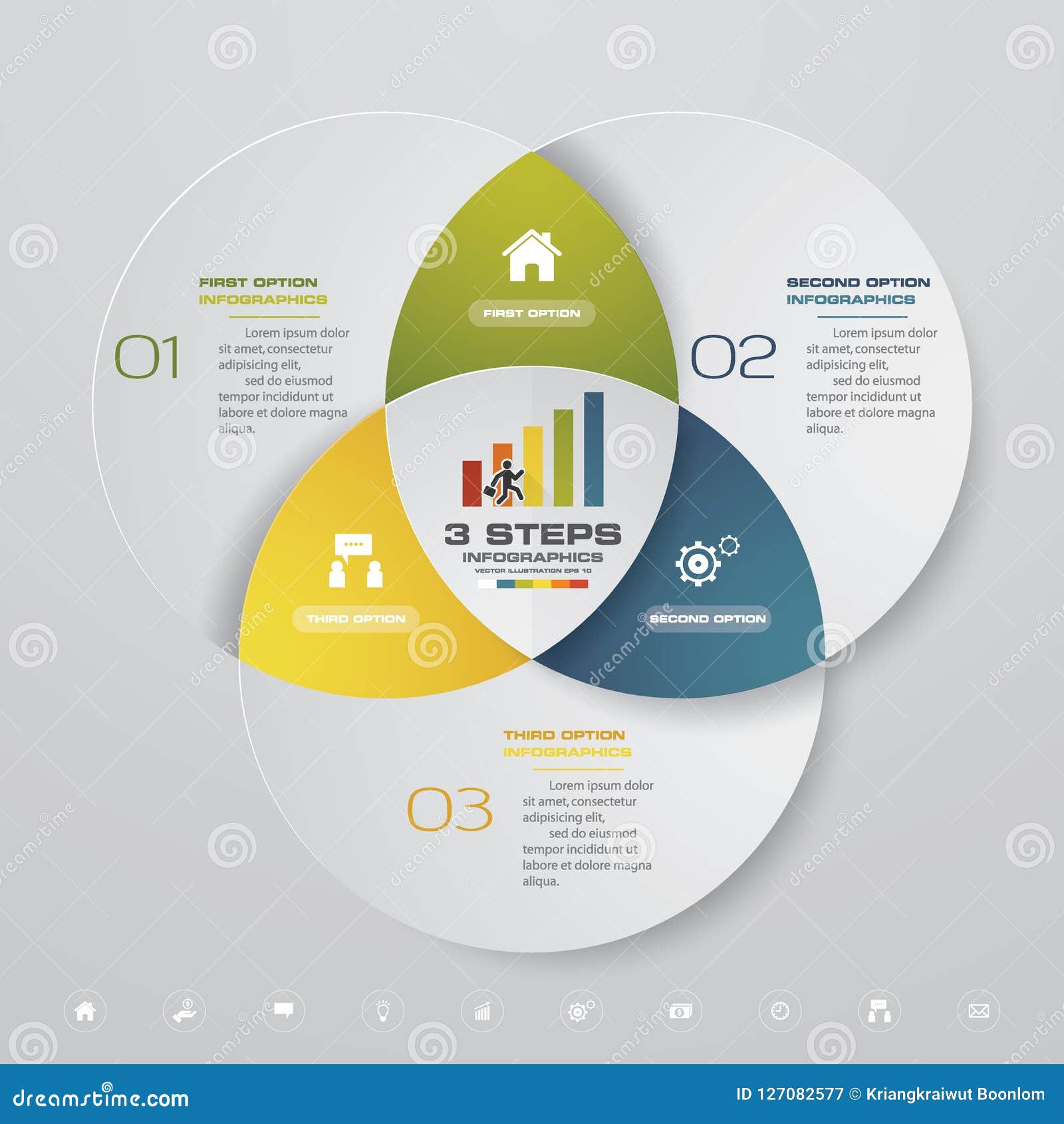 3 Steps Infographics Element Template Chart. Stock Vector ...