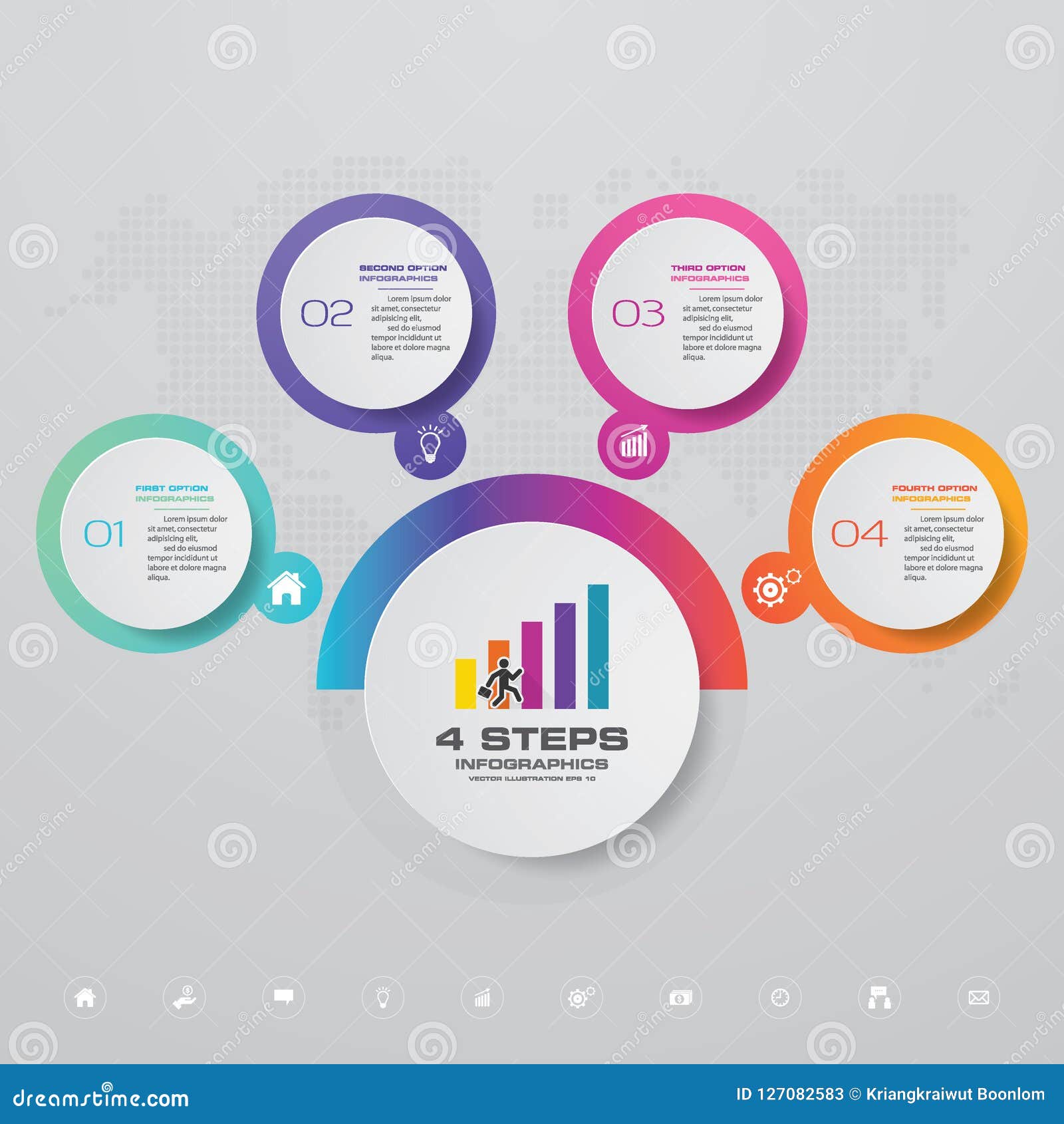 4 Steps Infographics Element Template Chart. Stock Vector ...