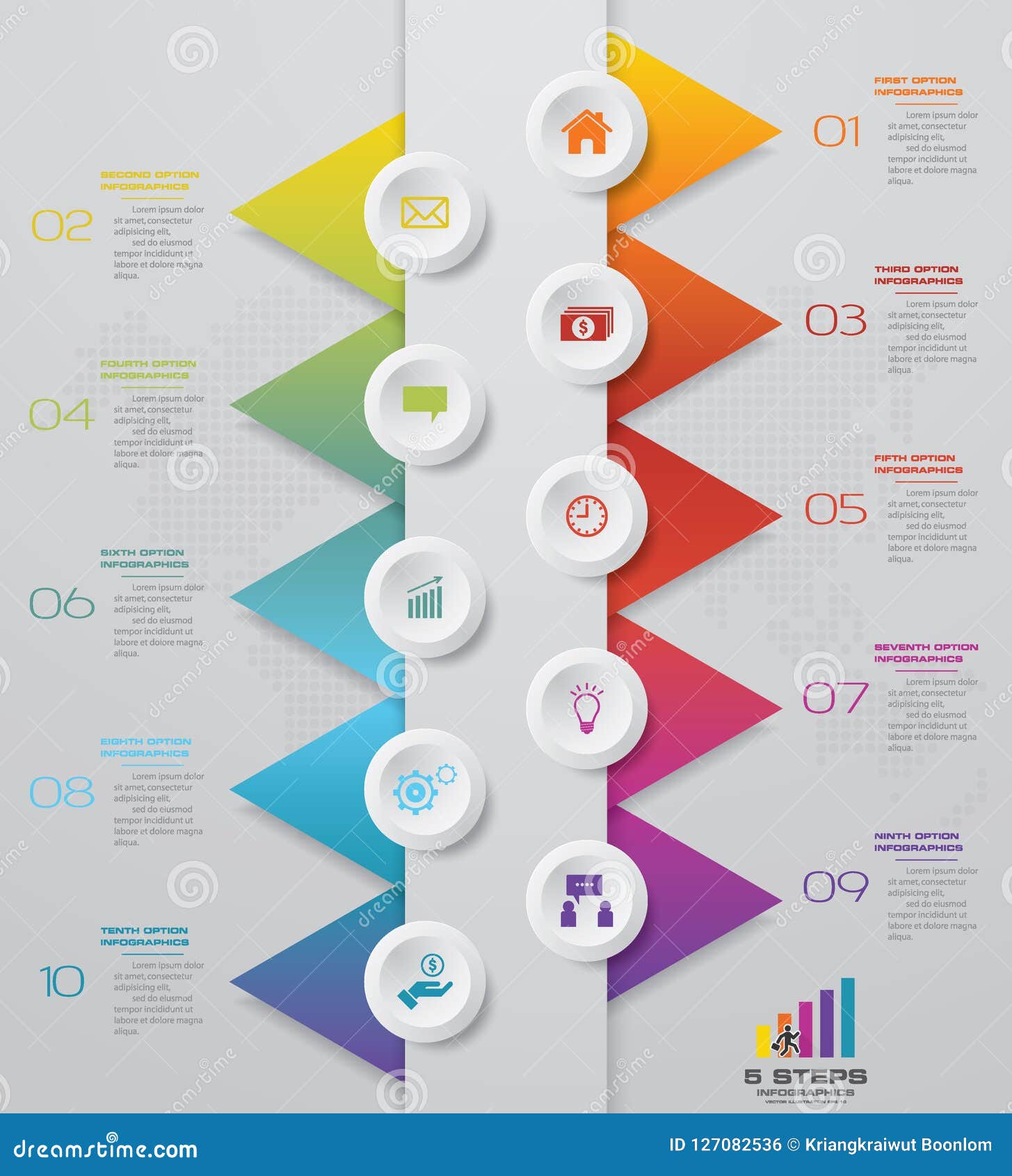 10 Steps Timeline Infographics Element Template Chart. Stock Vector - Illustration of creative ...