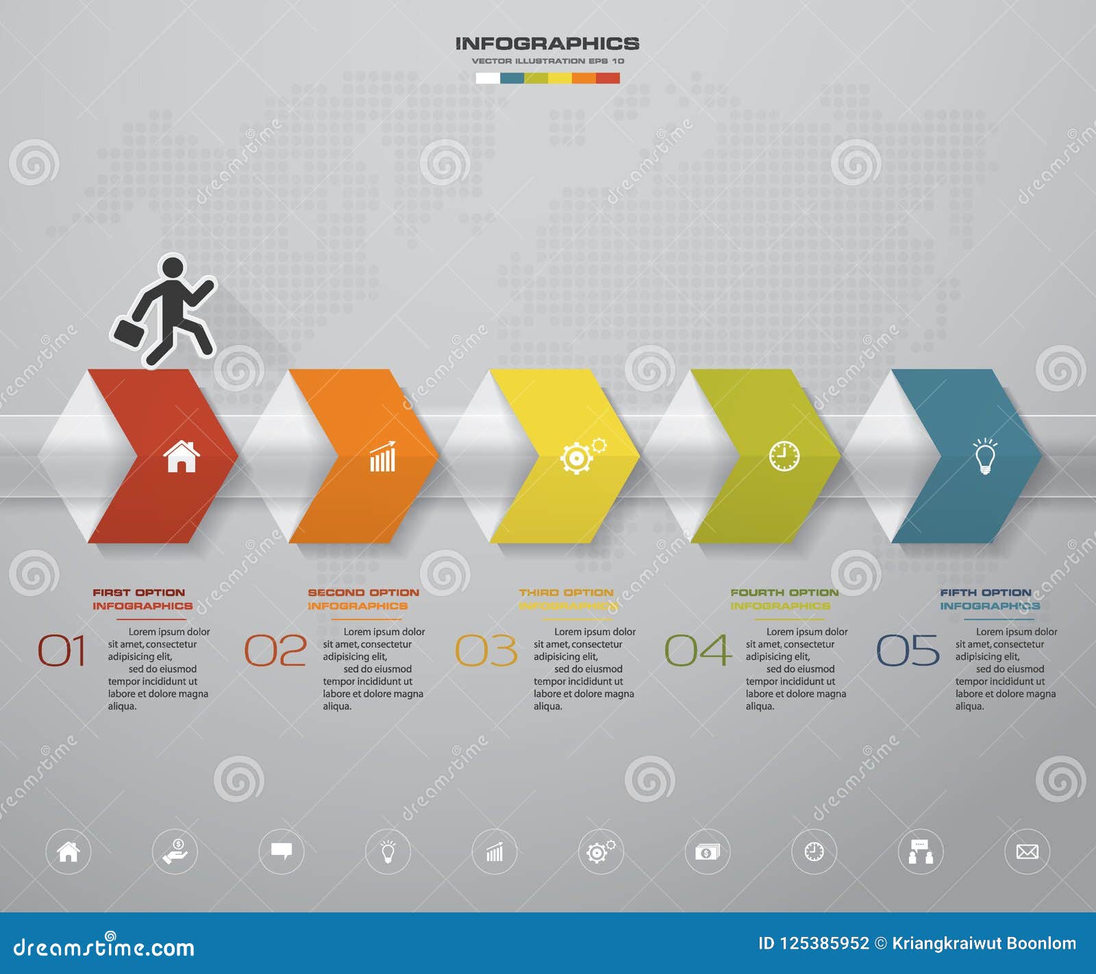 5 Steps Infographics Element Timeline Template Chart Stock Vector ...
