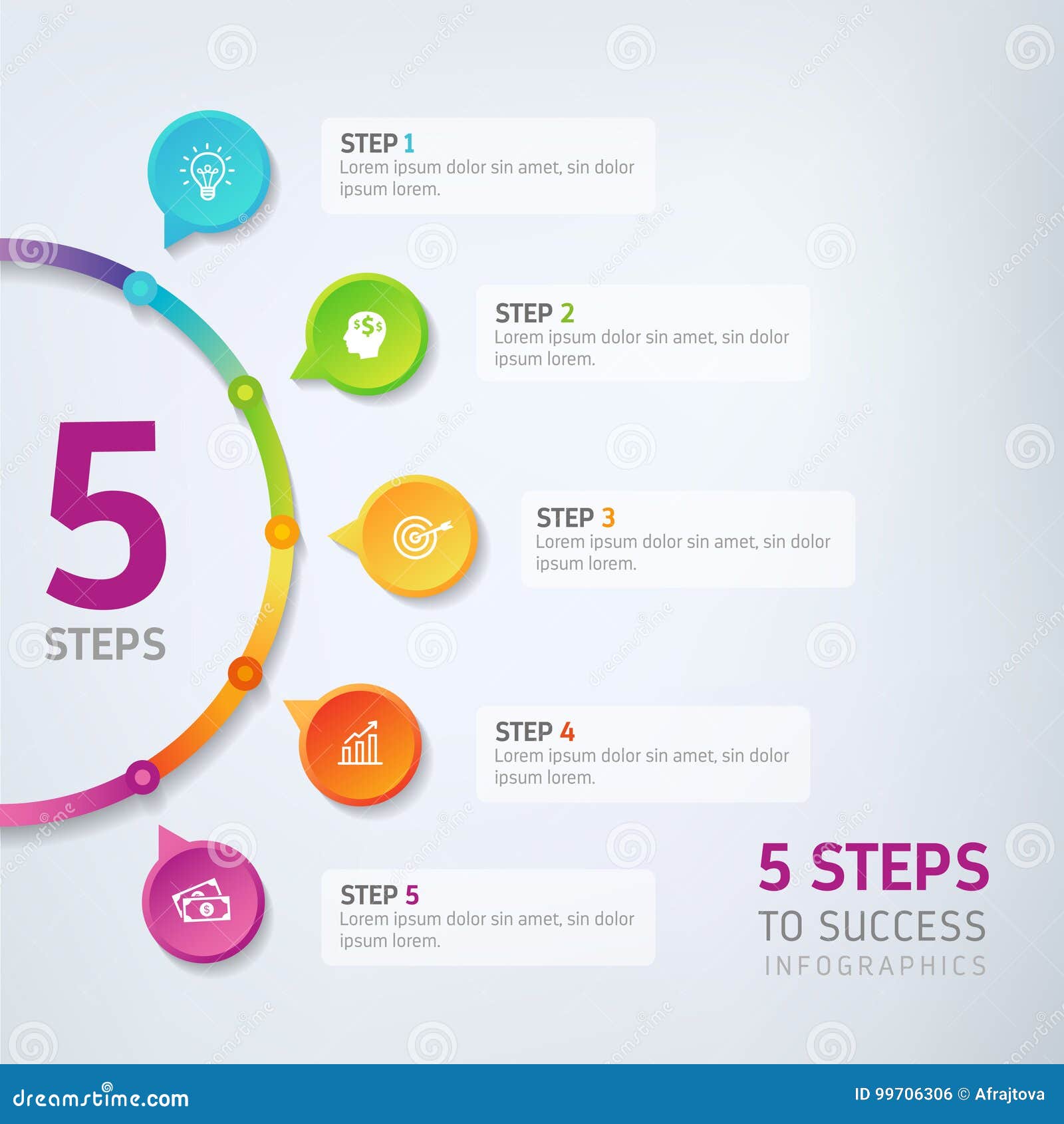 5 Steps Infographics stock vector. Illustration of option - 99706306