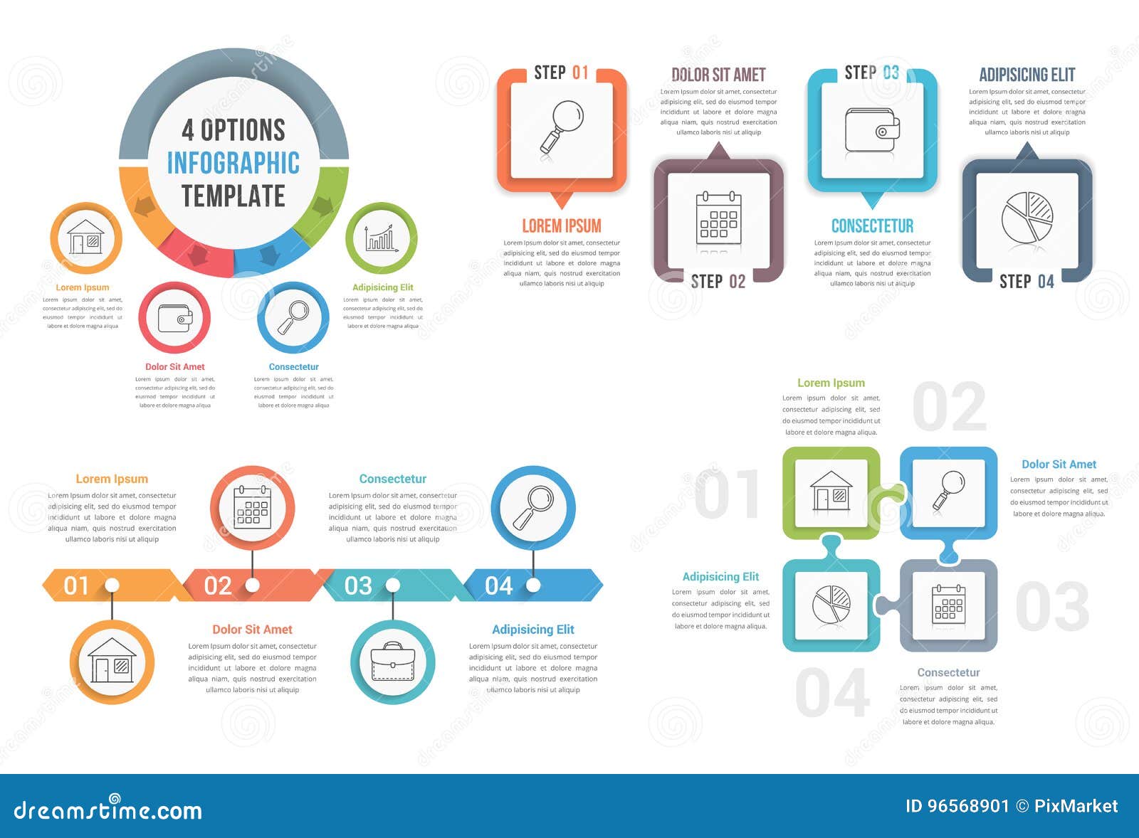 4 Steps Infographics stock vector. Illustration of info - 96568901