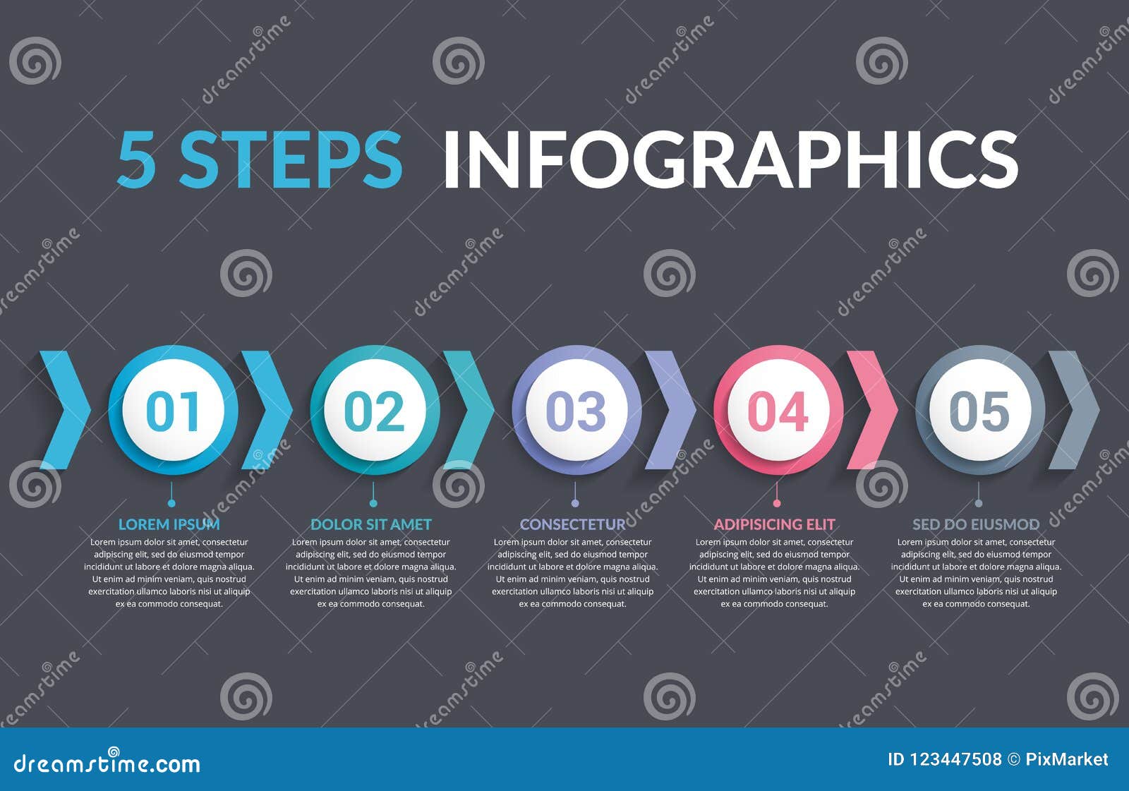 5 Steps Infographics stock vector. Illustration of graphic - 123447508