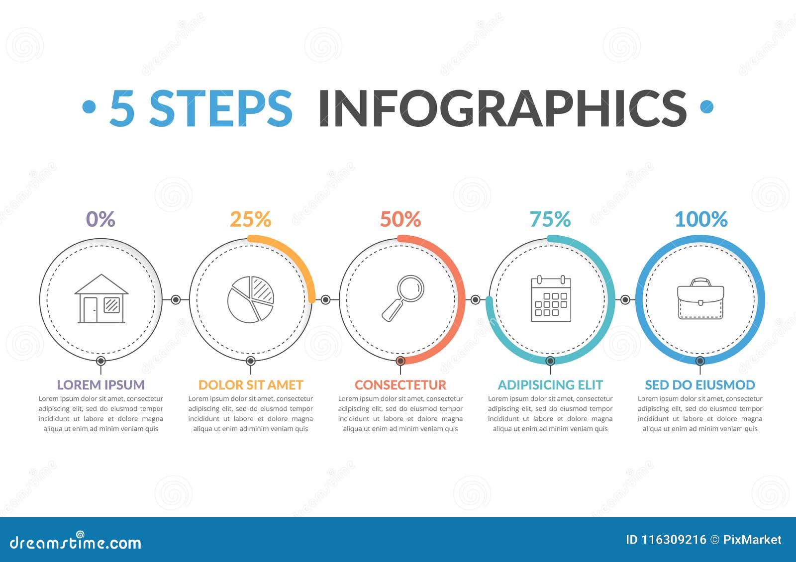 5 Steps Infographics stock vector. Illustration of layout - 116309216