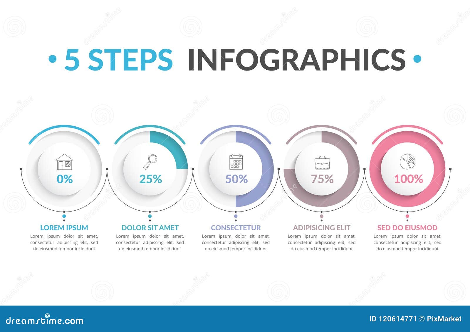 5 Steps Infographics stock vector. Illustration of graphic - 120614771