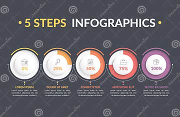 5 Steps Infographics stock vector. Illustration of modern - 127673976