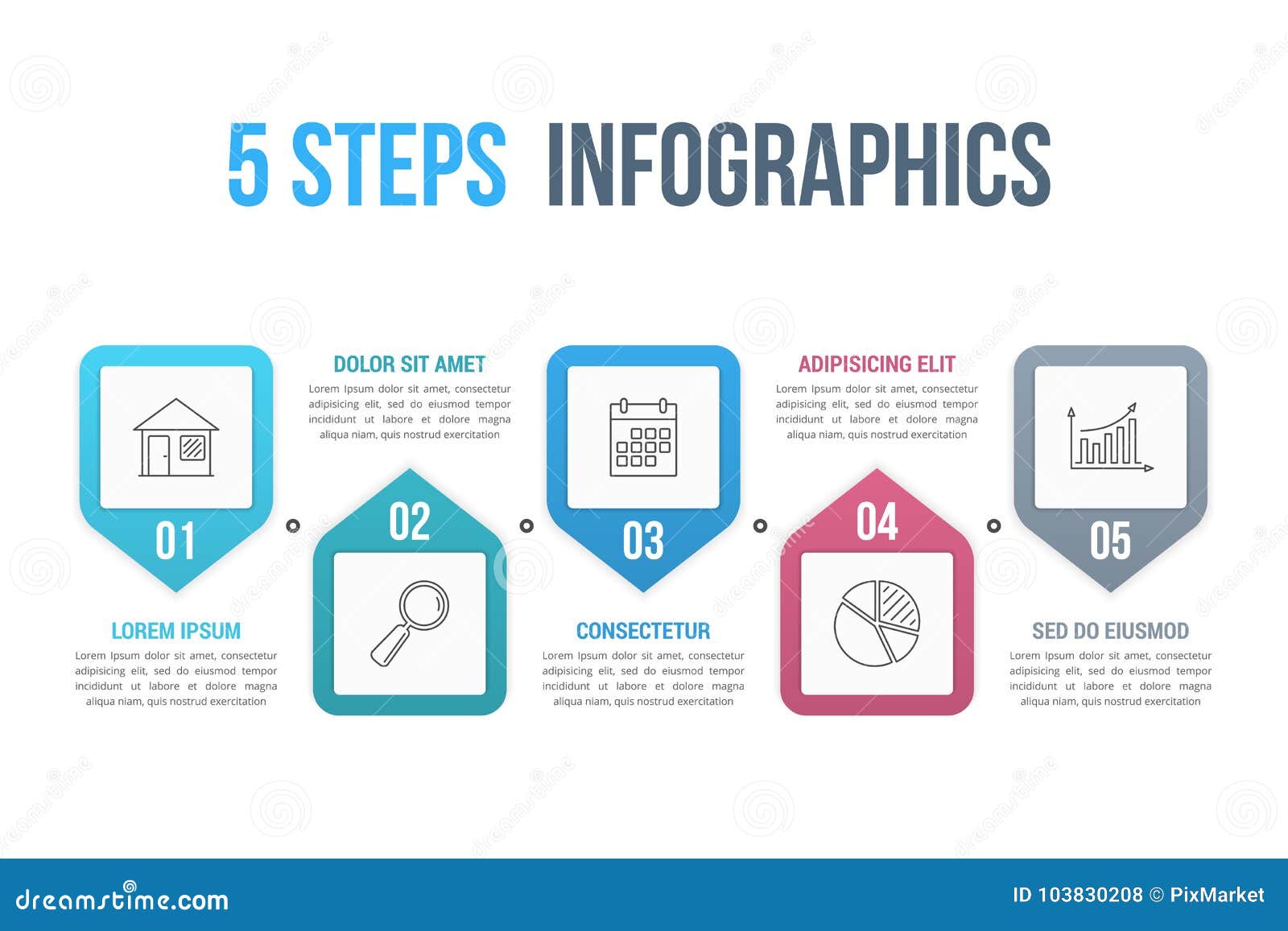 5 Steps Infographics stock vector. Illustration of interface - 103830208