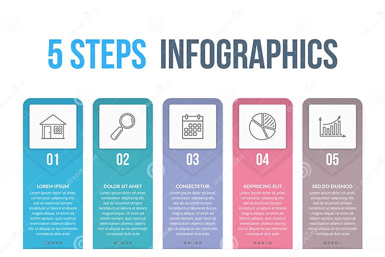 5 Steps Infographics stock vector. Illustration of infograph - 116055448
