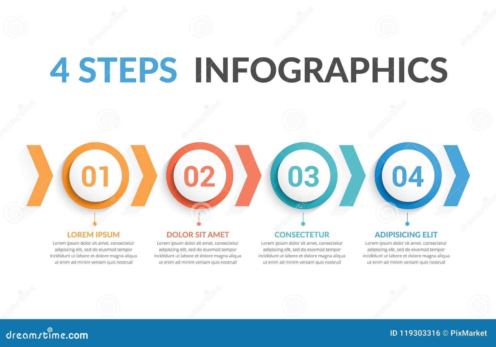 4 Steps Infographics stock vector. Illustration of graph - 119303316
