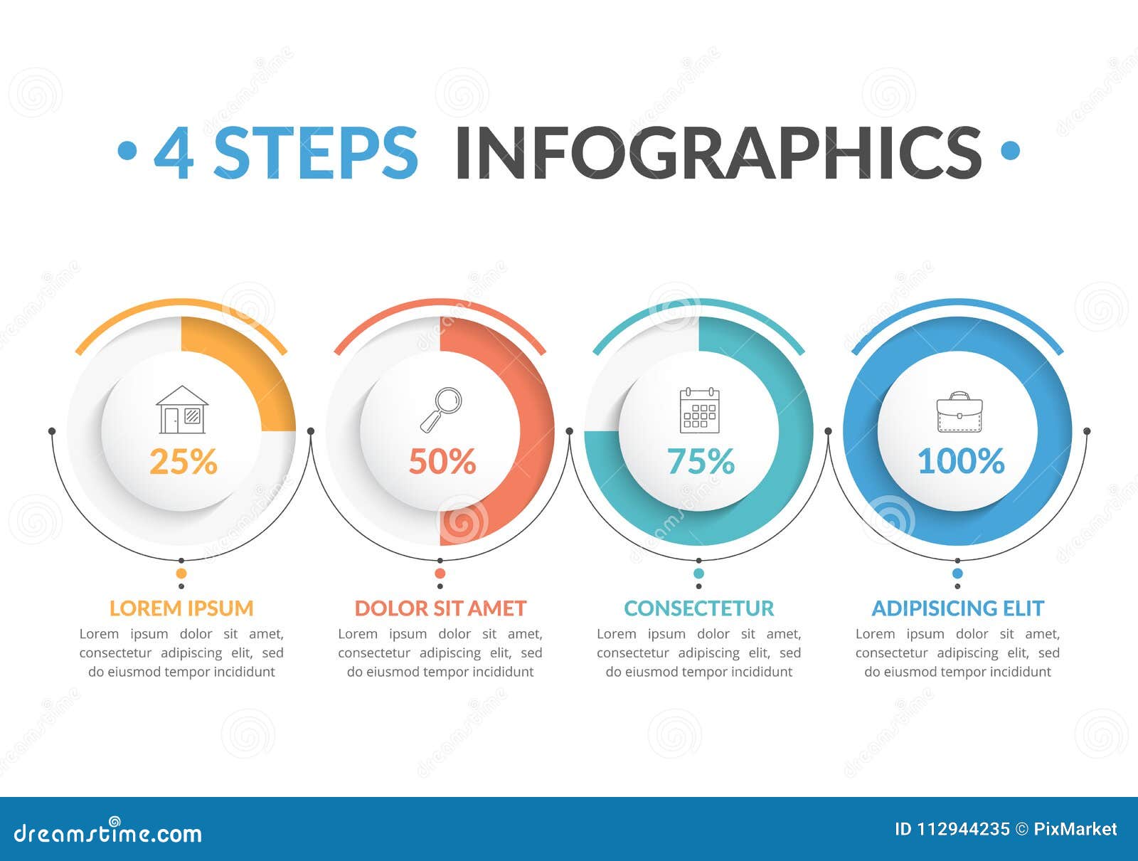 4 Steps Infographics stock vector. Illustration of information - 112944235