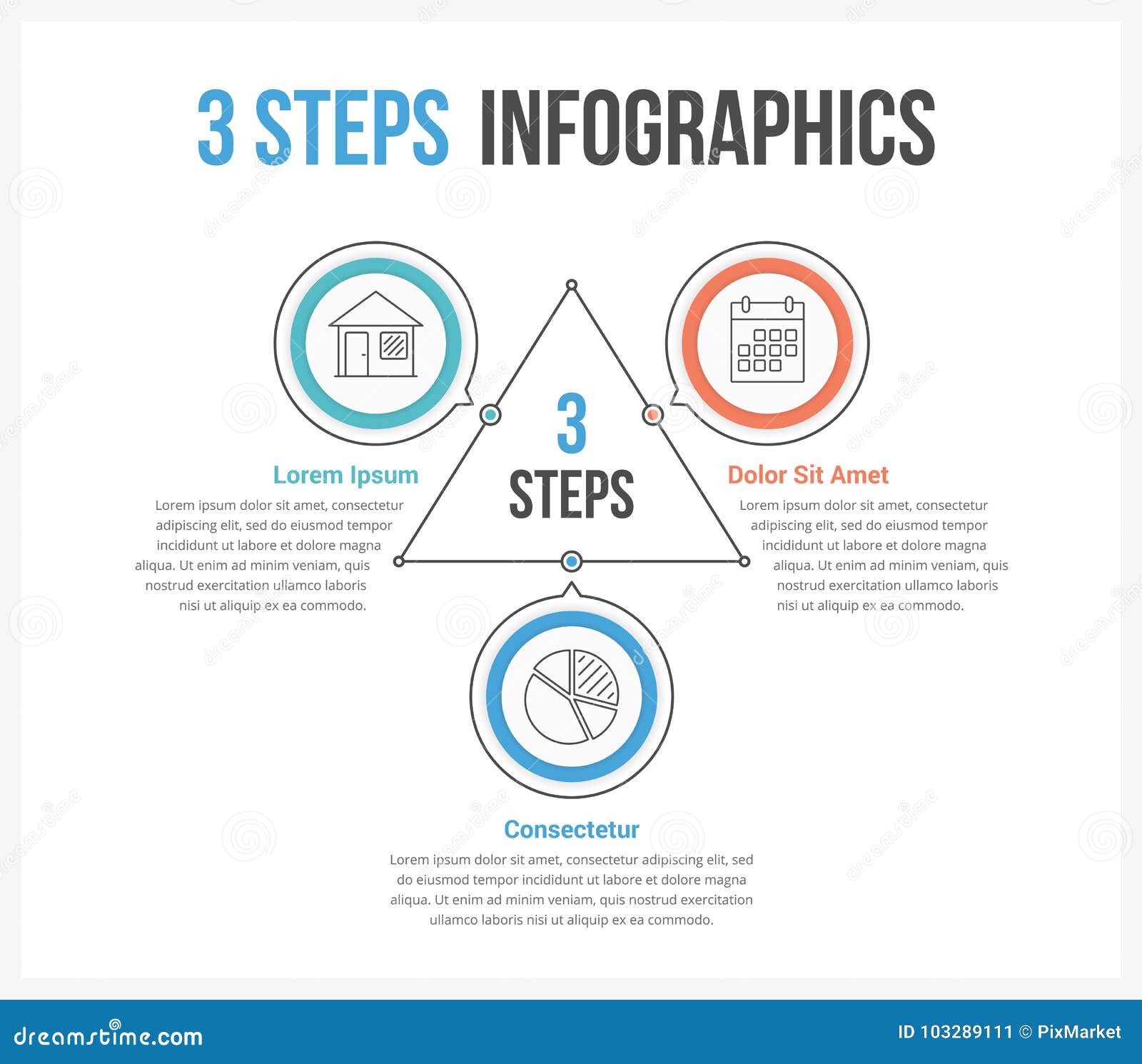 3 Steps Infographics stock vector. Illustration of shape - 103289111
