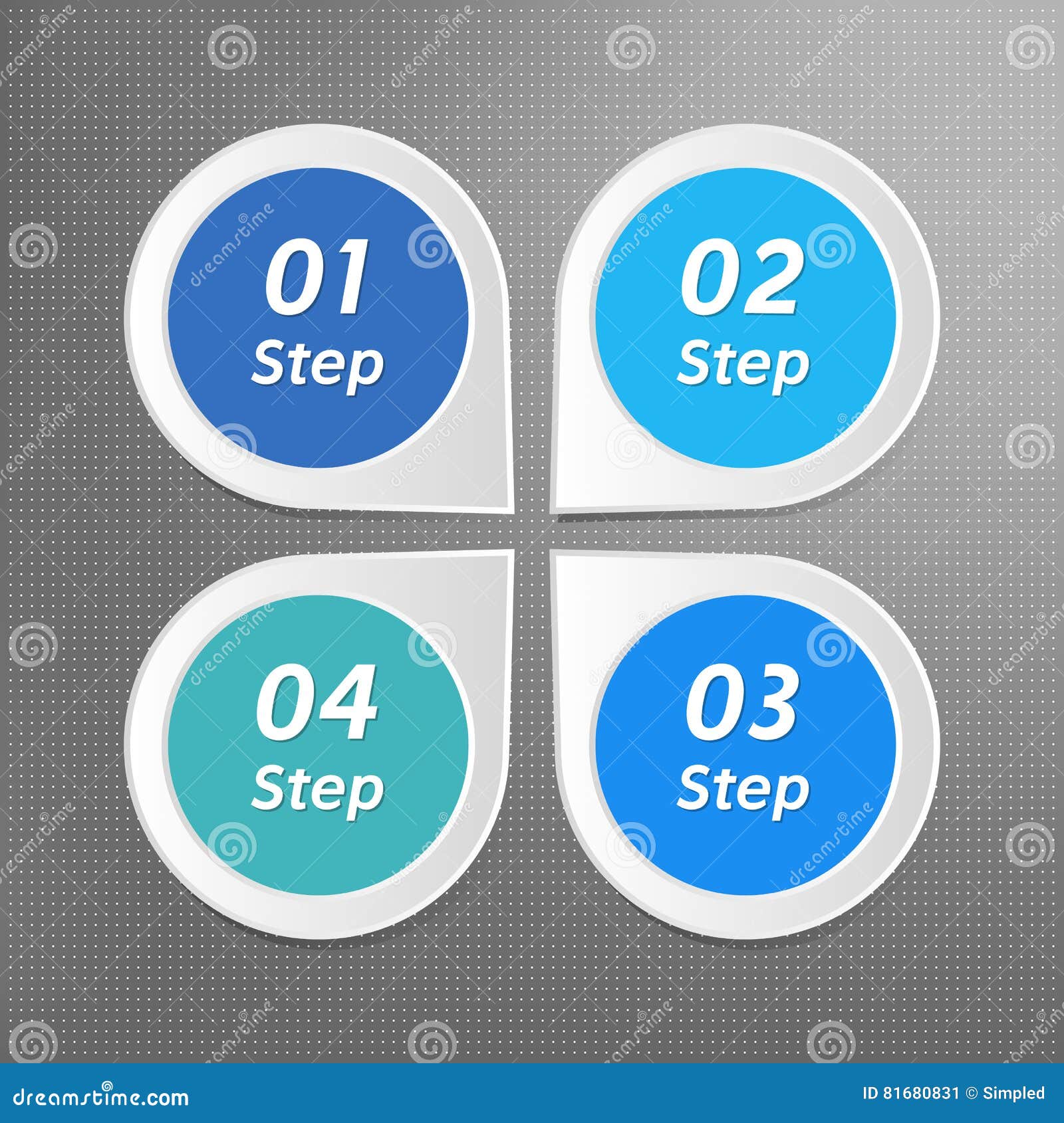 4 Steps Infographics Vector. Isolated Pointer Symbols with Numbers on ...