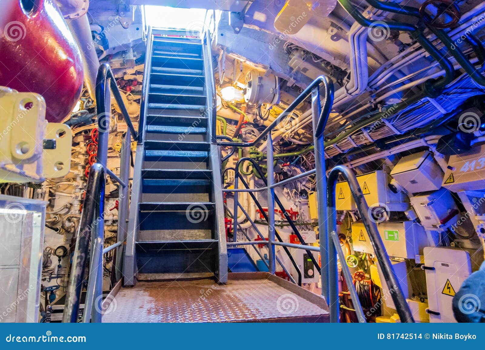 Steps Inside the Russian Submarine Stock Photo - Image of metal ...