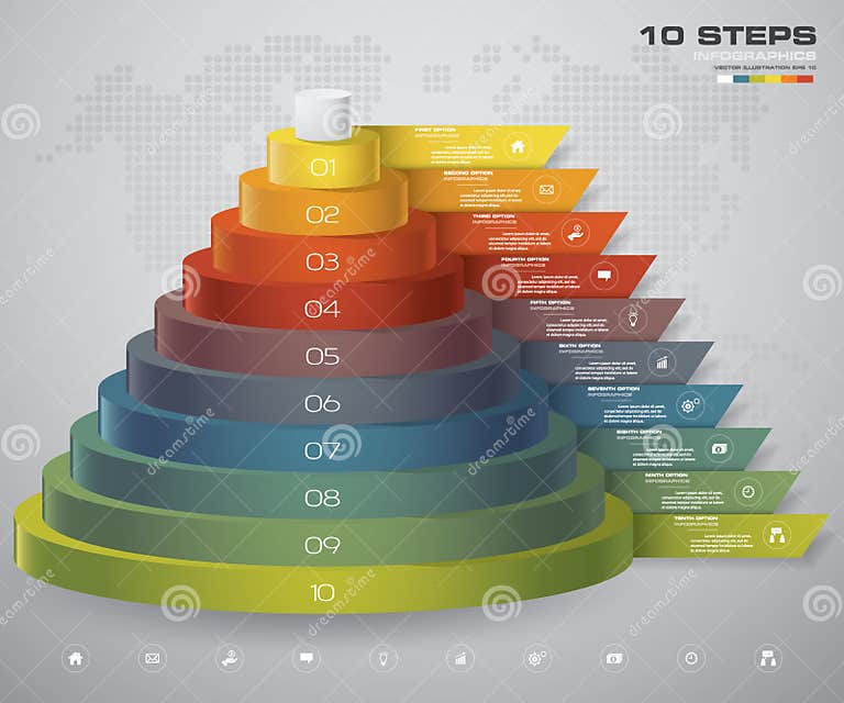 10 Steps Layers Diagram. Simple & Editable Abstract Design Element ...