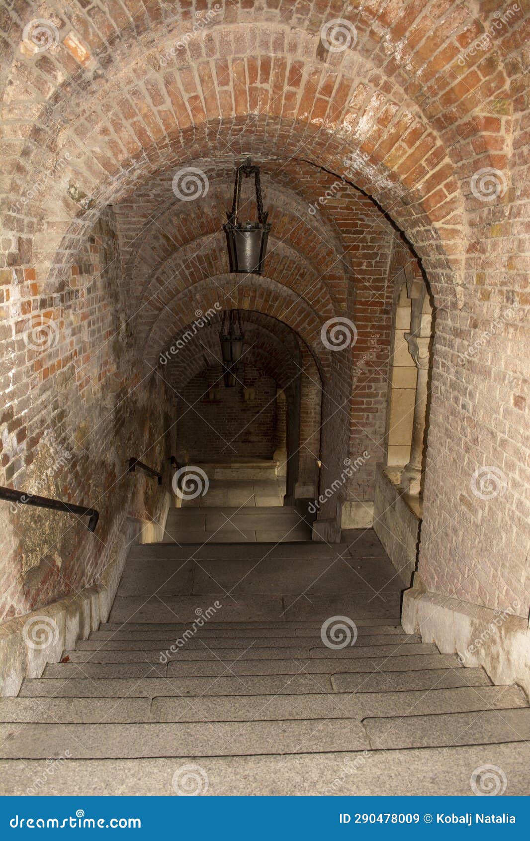 Steps Leading Along Underground Crossings Stock Image - Image of lock ...