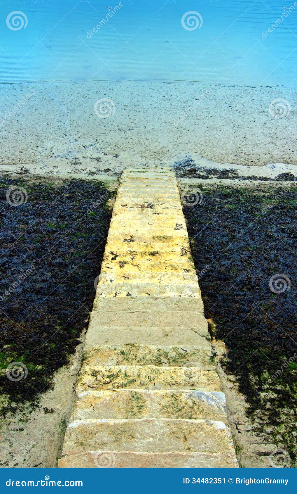 Steps Leading To Beach and Sea Stock Image - Image of steps, scenic ...