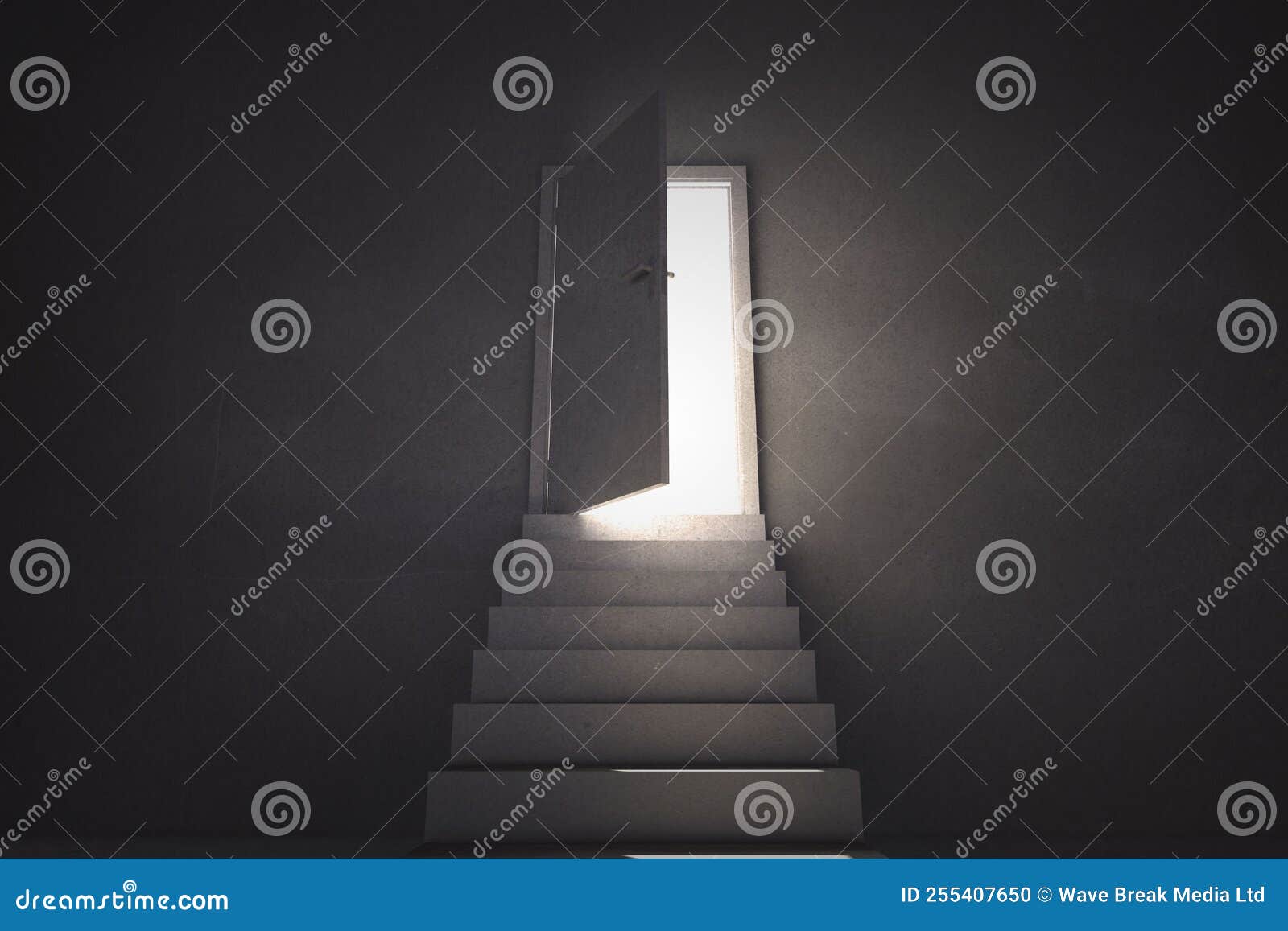Steps Leading To Door Showing Light Stock Illustration - Illustration ...