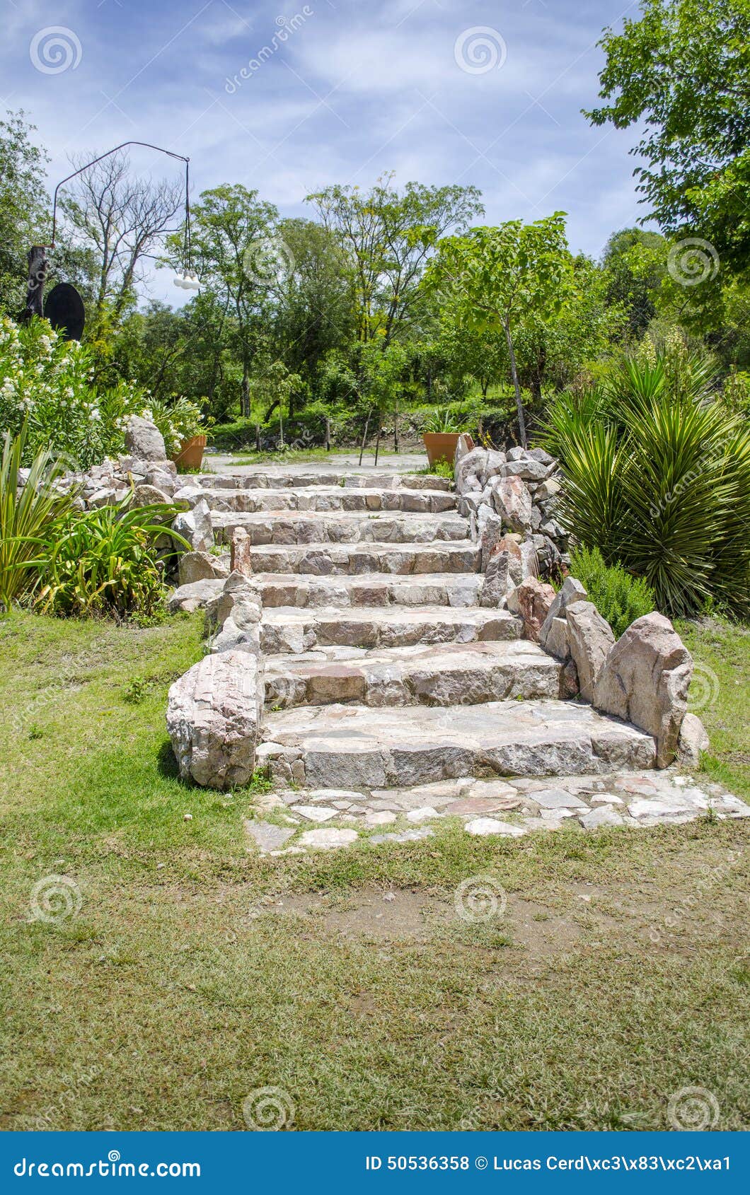 Steps leading to garden stock photo. Image of gardening - 50536358