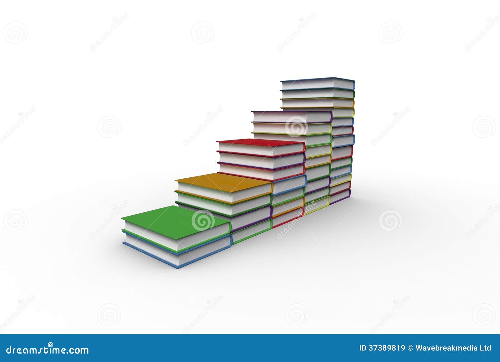 Steps made from books stock illustration. Illustration of computer ...