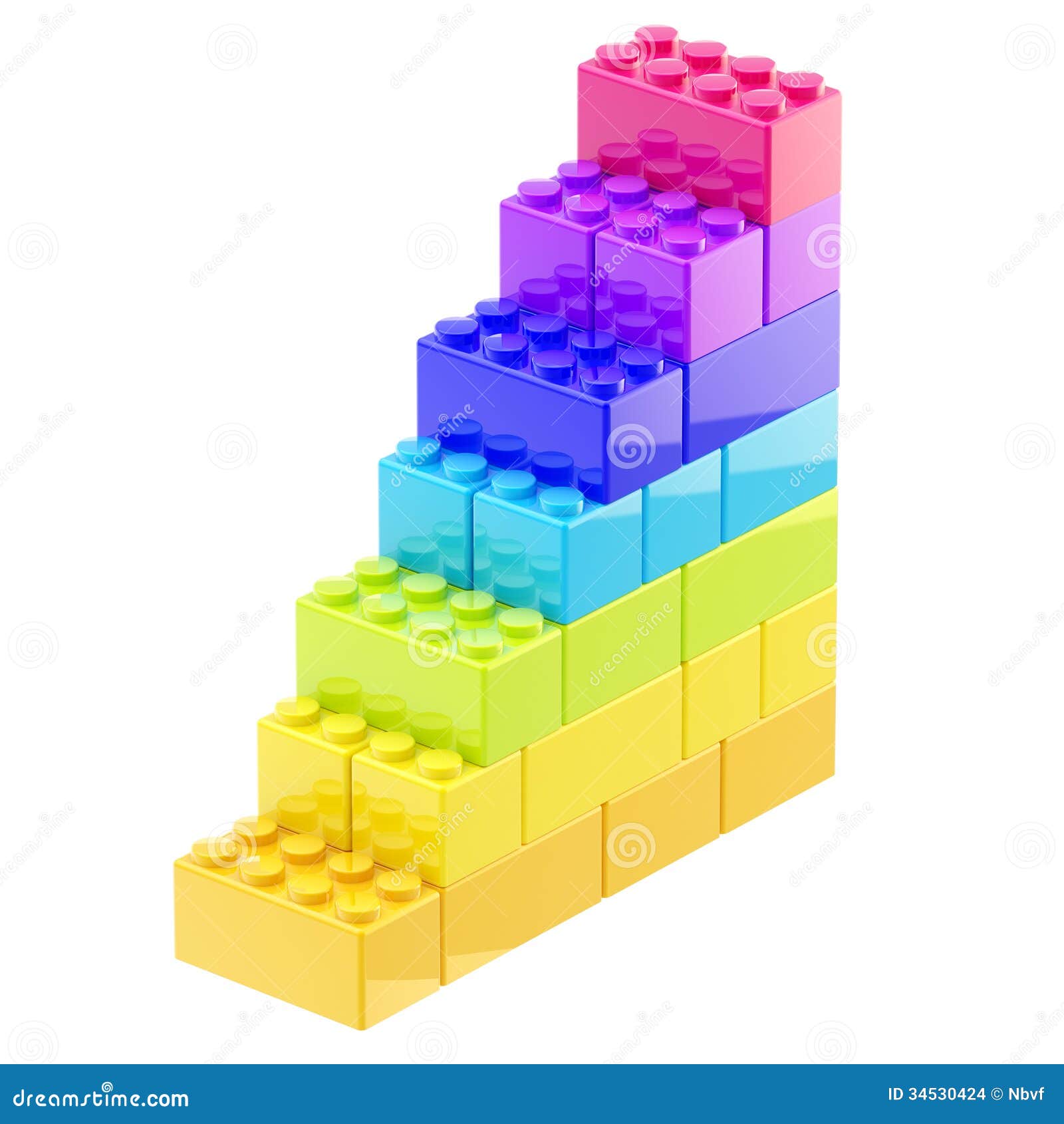 Steps Made of Toy Bricks Isolated Stock Illustration - Illustration of ...
