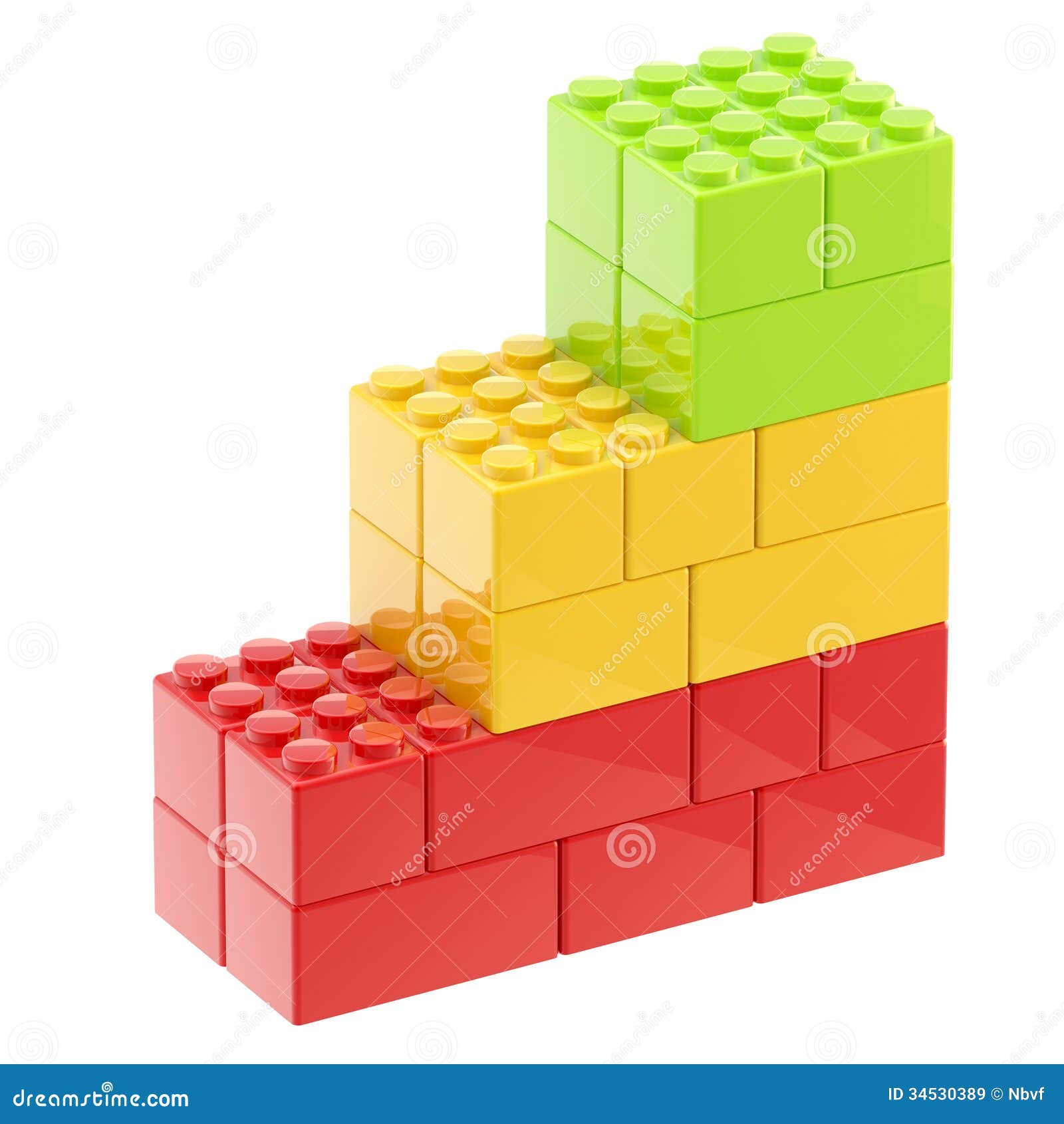 Steps Made of Toy Bricks Isolated Stock Illustration - Illustration of ...