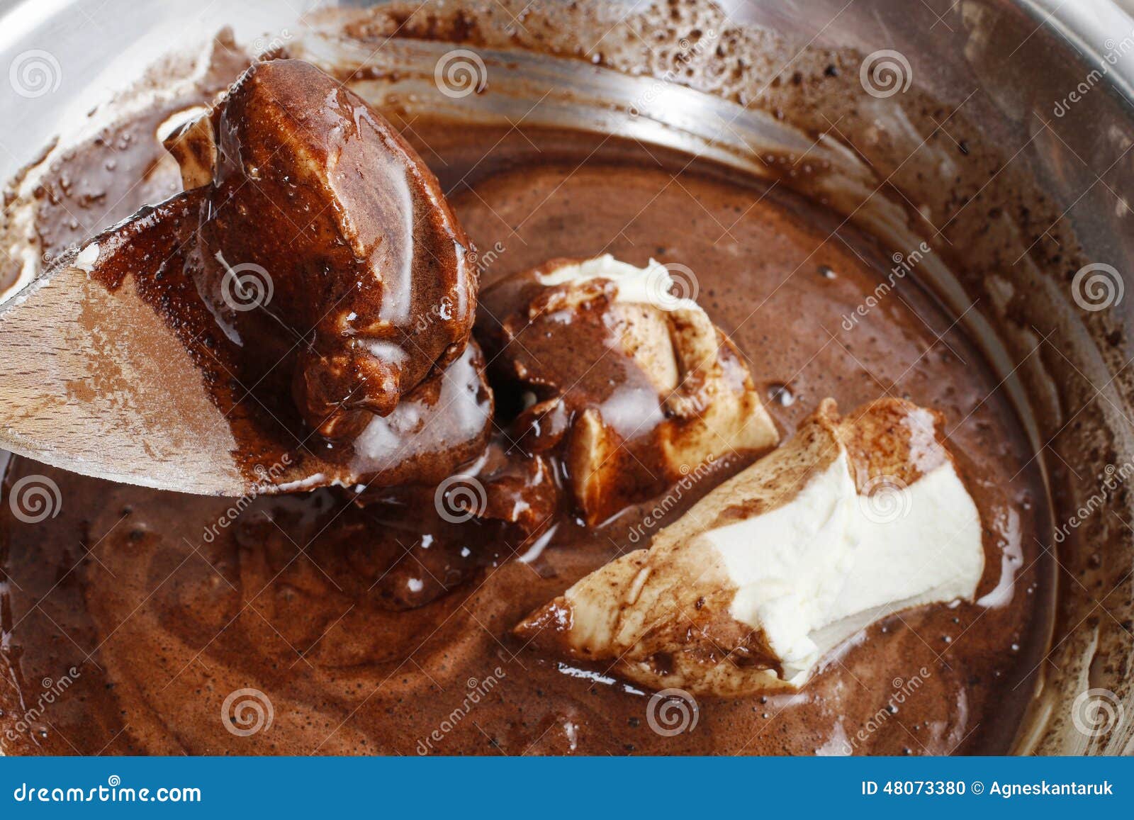 Steps of Making Chocolate Cake : Mixing Ingredients Stock Photo - Image ...