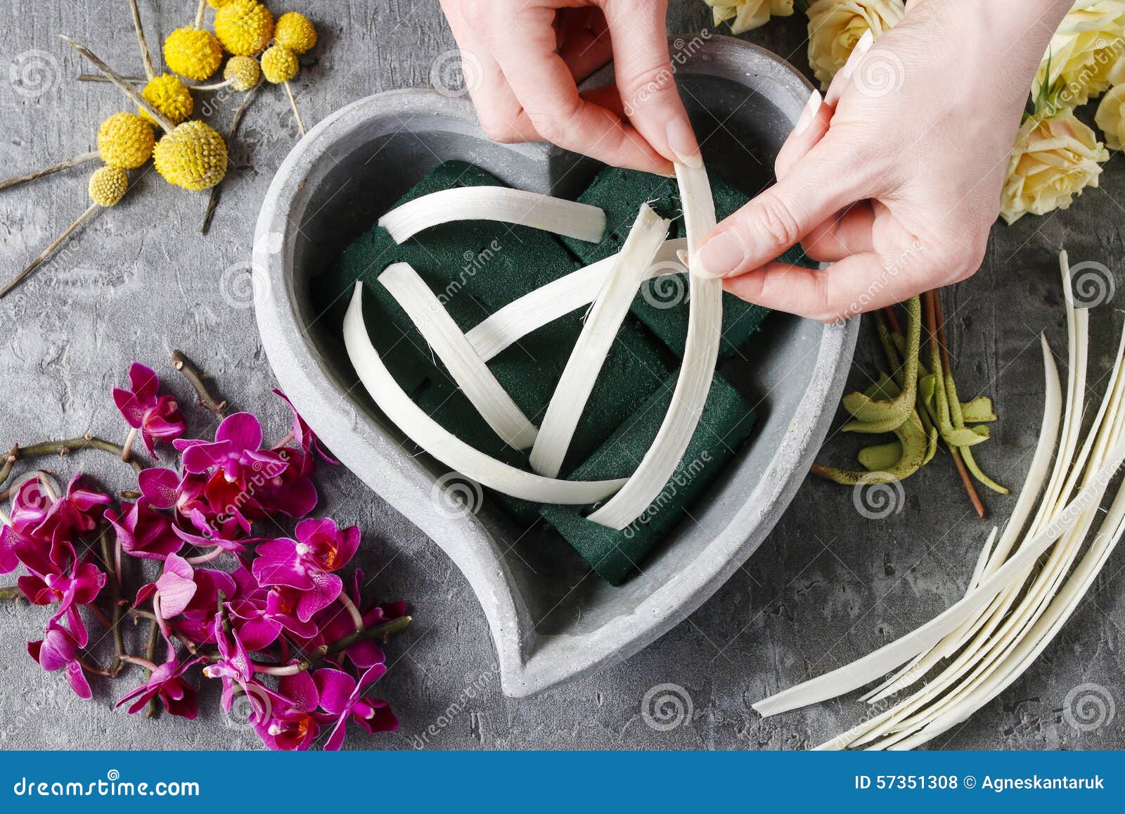 Steps of Making Floral Arrangement Stock Photo - Image of beauty, decor ...