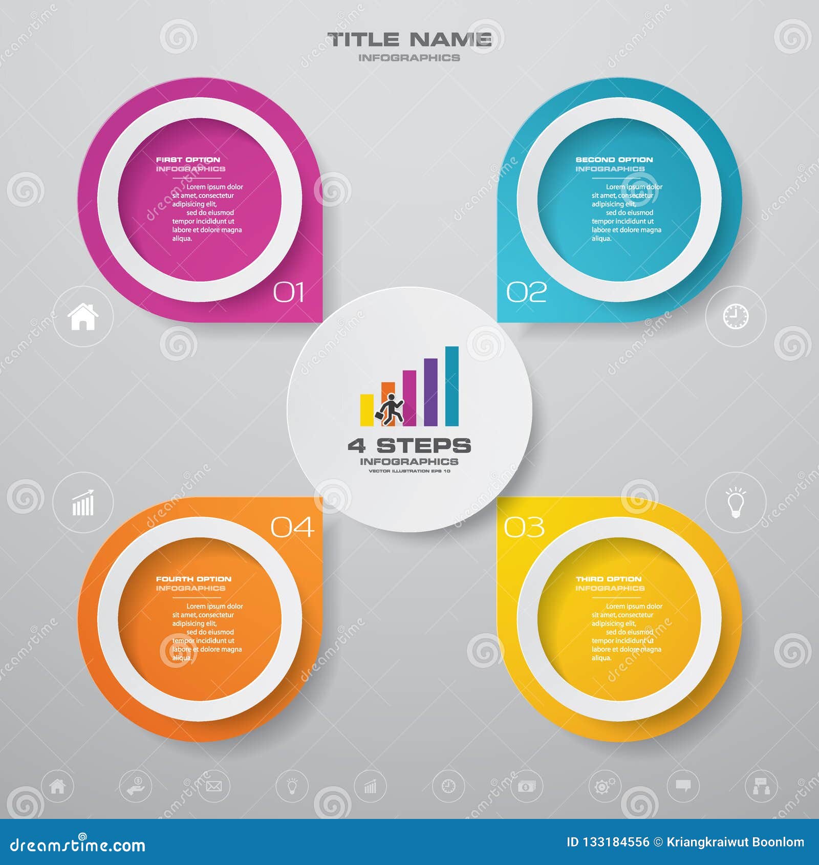 Modern Chart Template With Blue Arrows Vector Illustration ...