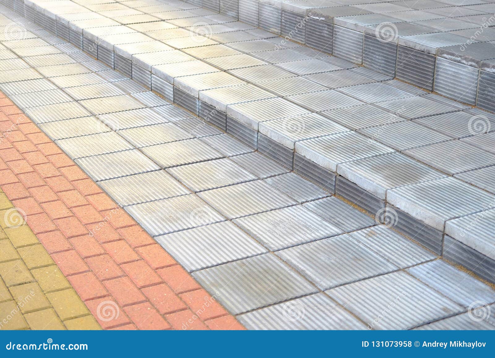 Steps, Modern Paving. Close-up View from Above. Sidewalk. Stock Photo ...