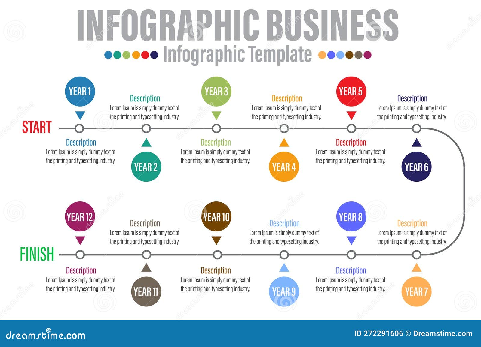 12 Steps Modern Timeline Diagram Calendar with Yearly Workflow and ... 12 Steps Modern Timeline Diagram Calendar with Yearly Workflow and ...