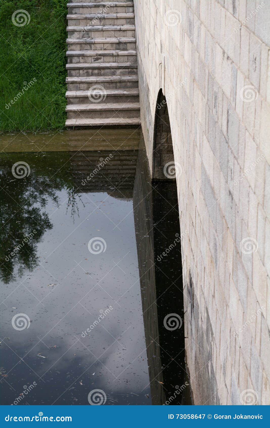 Steps next to bridge stock image. Image of river, background - 73058647