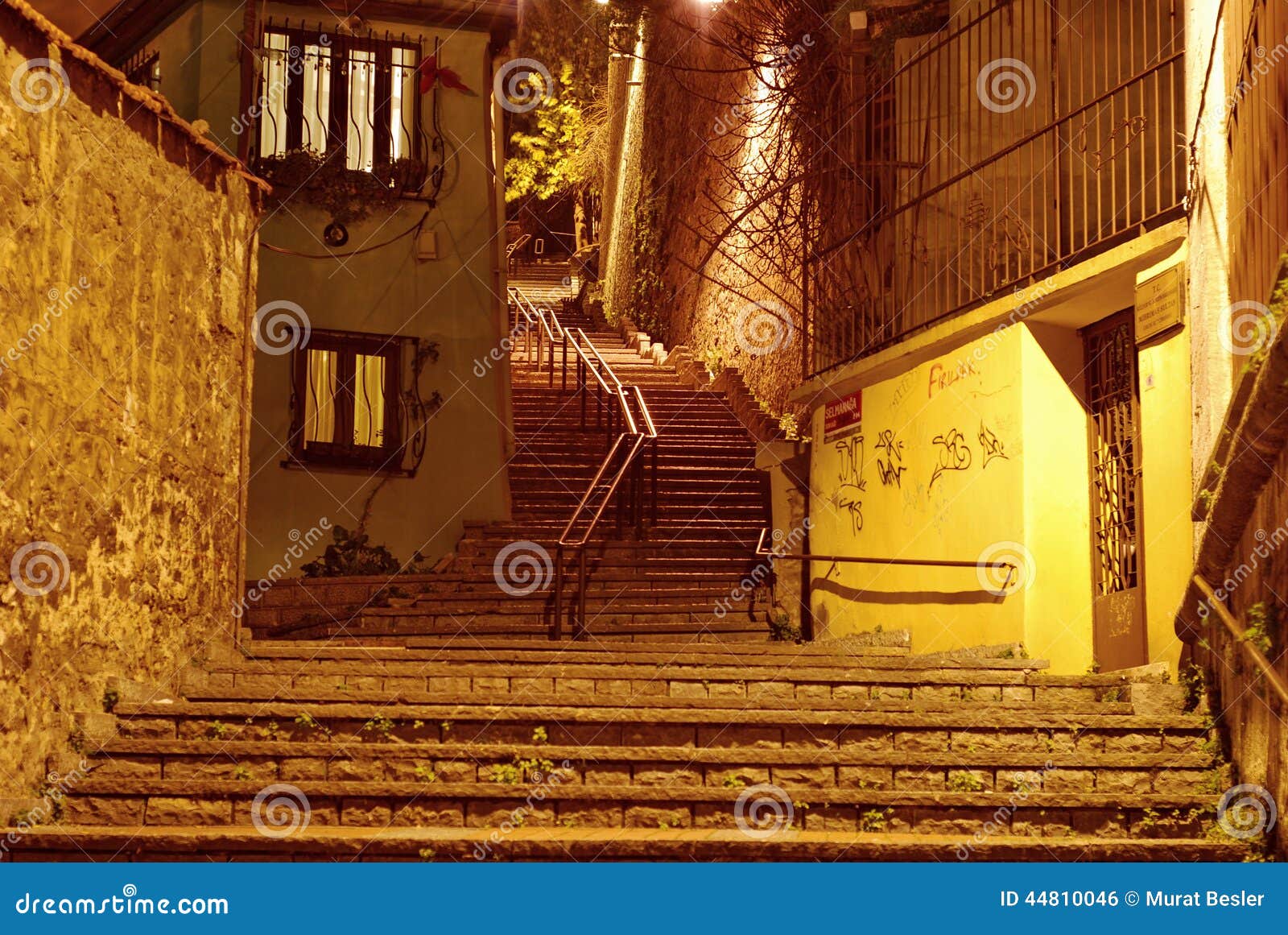 Steps at night stock photo. Image of detail, exterior - 44810046