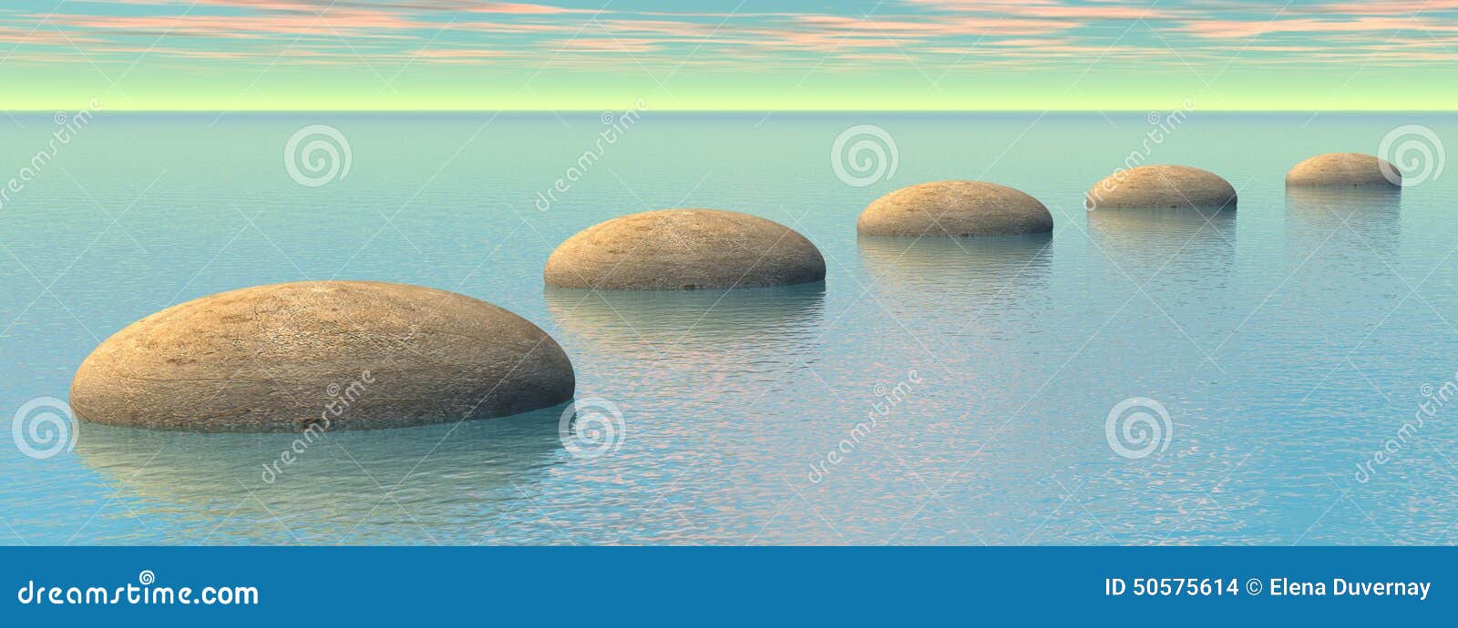 Steps on the Ocean - 3D Render Stock Illustration - Illustration of ...