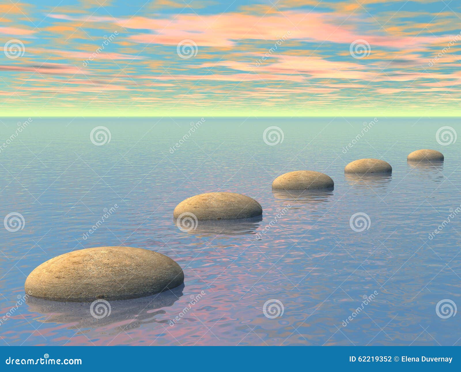 Steps on the Ocean - 3D Render Stock Illustration - Illustration of ...