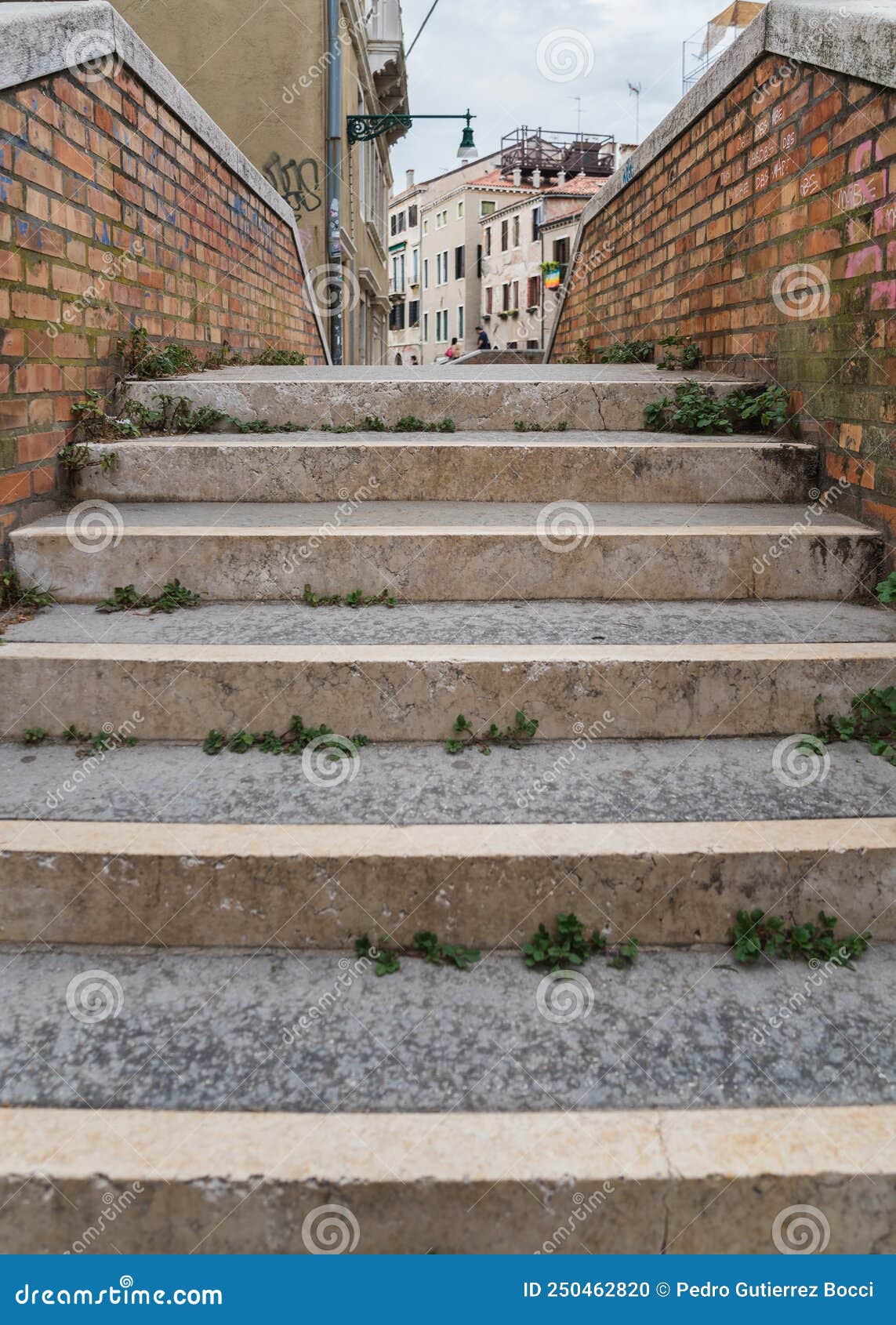 Steps of Old Bridge in Venice, Italy Stock Photo - Image of canal ...