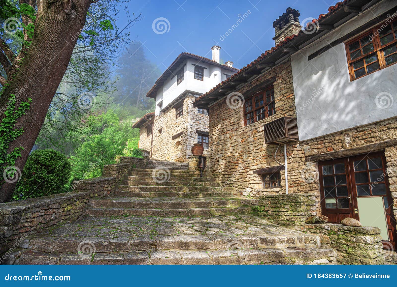 Steps and Old Buildings in the City. Stock Image - Image of ...