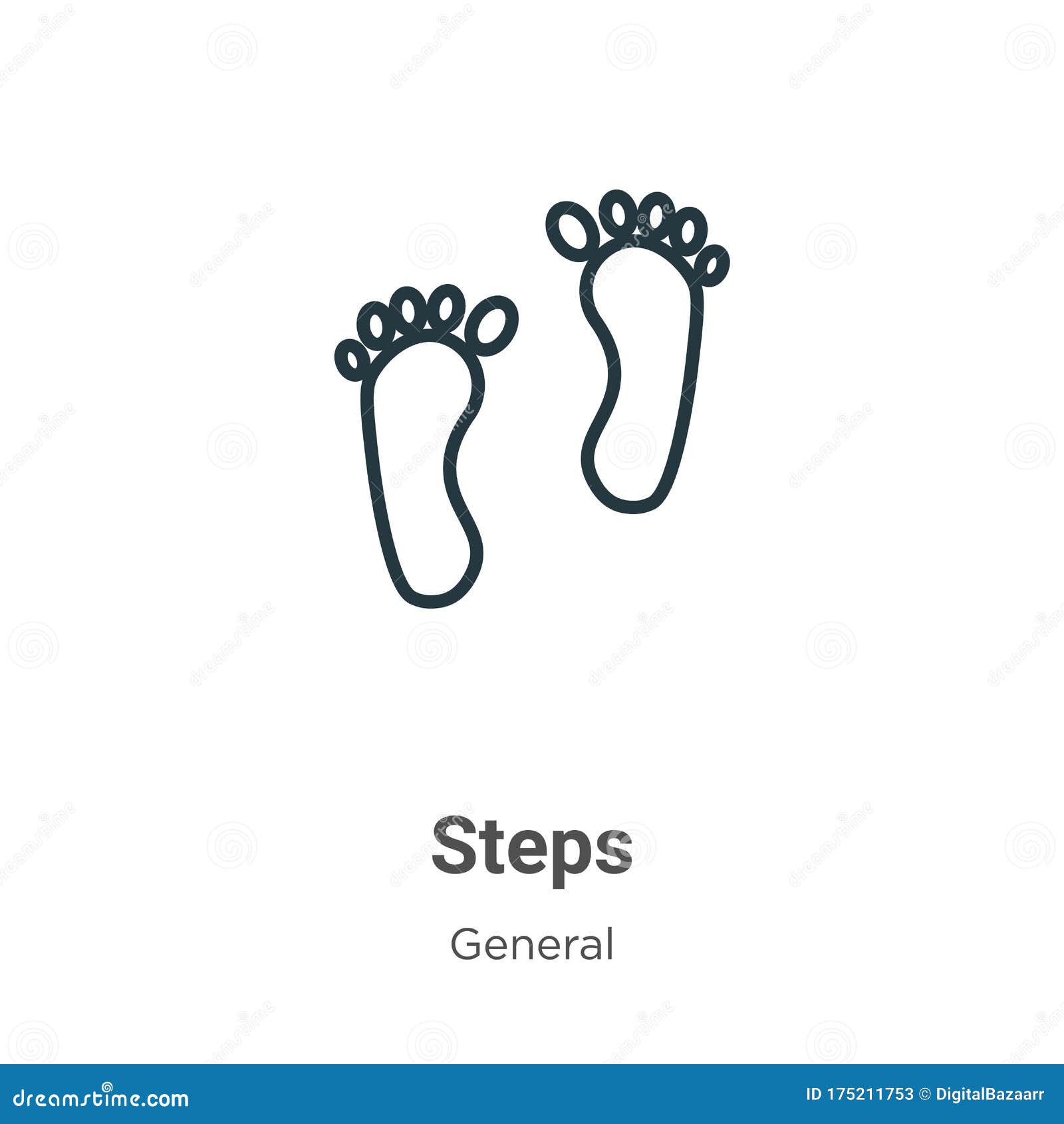 Steps Outline Vector Icon. Thin Line Black Steps Icon, Flat Vector ...