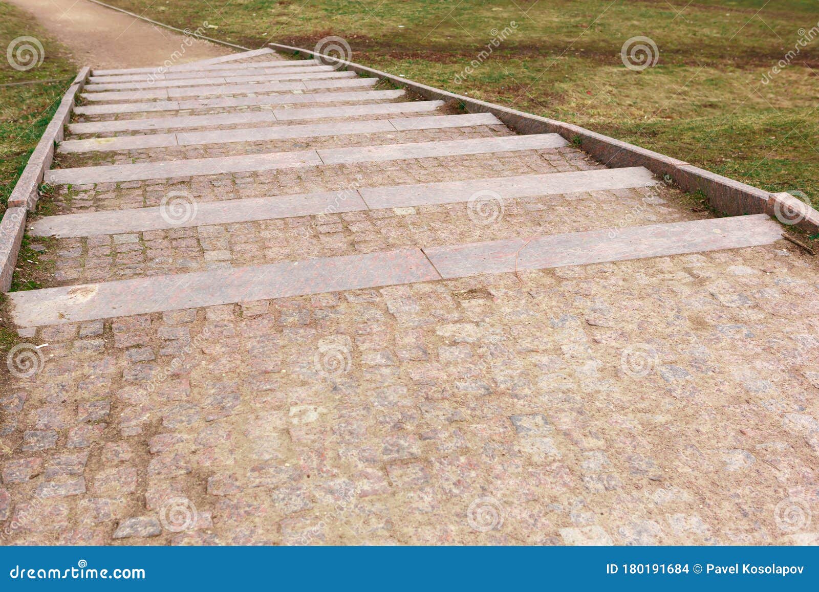 Steps of Paving Stones Leading Down Stock Photo - Image of historic ...