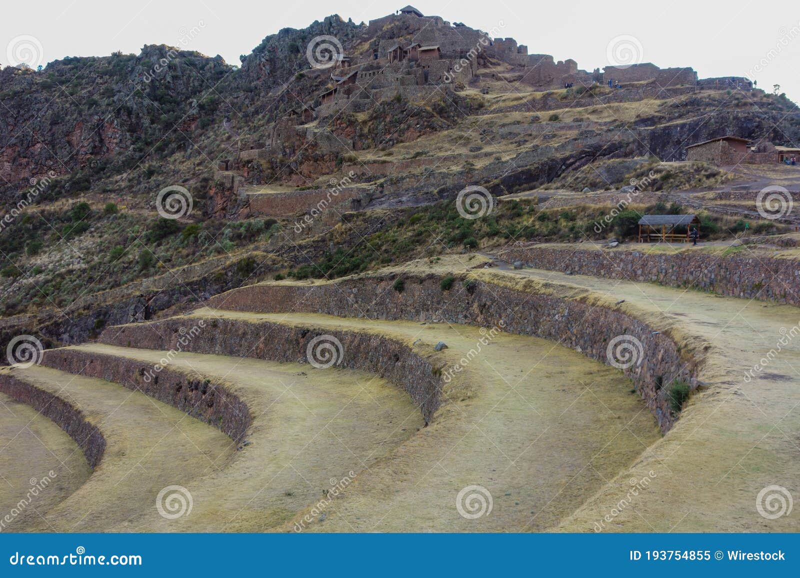 Steps in the Pisac Archaeological Park Under the Sunlight in Peru Stock ...