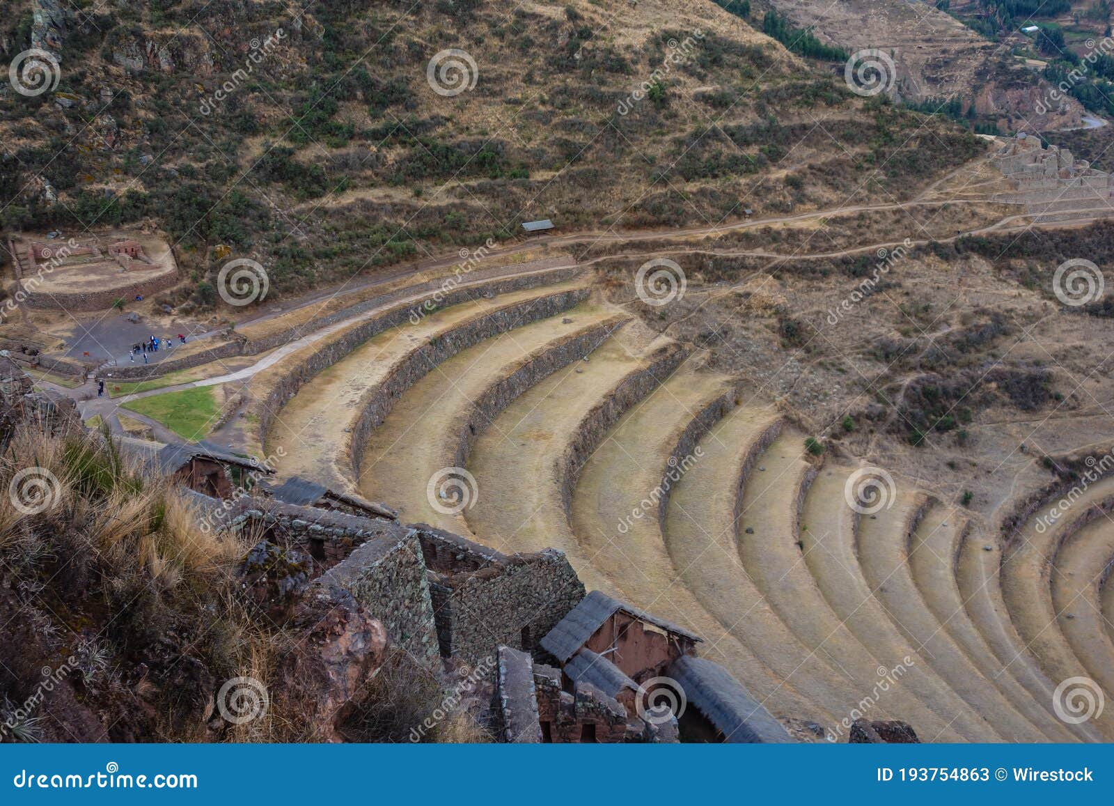 Steps in the Pisac Archaeological Park Under the Sunlight in Peru Stock ...